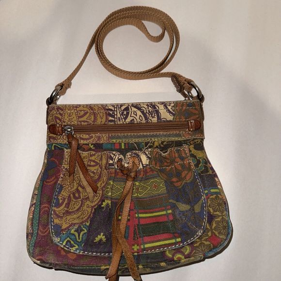 Fossil | Bags | Vintage Fossil Multicolor Striped Floral Print Boho ...